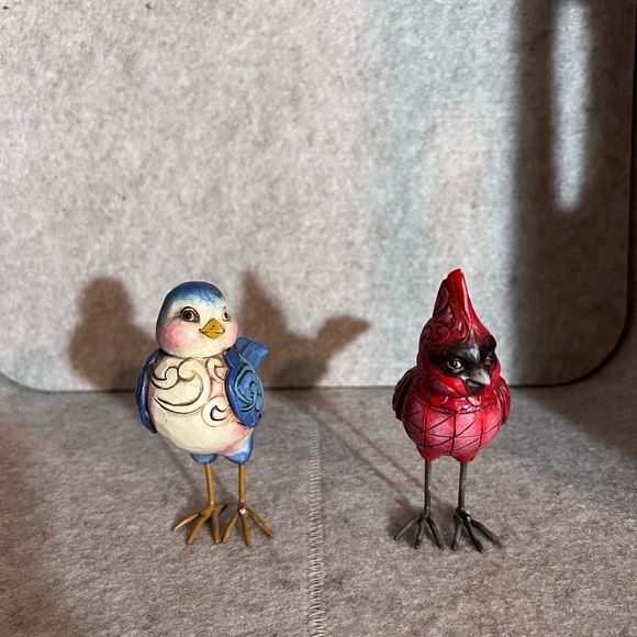 Jim Shore | Accents | Jim Shore Bird Figurines Blue Bird And Cardinal ...